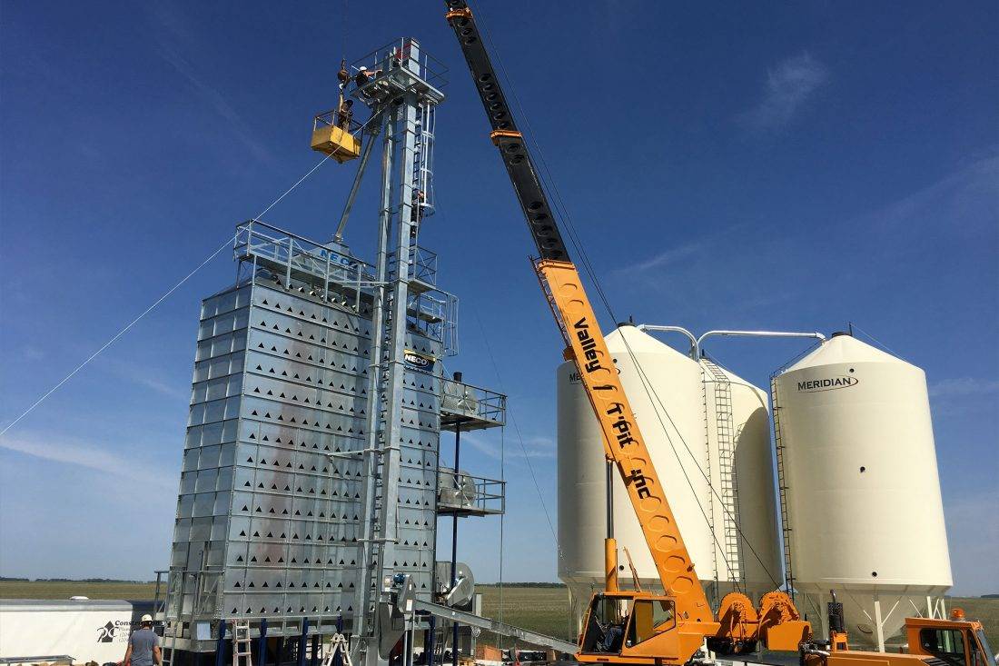 New Neco dryer installation - Valley Agro Services Ltd.